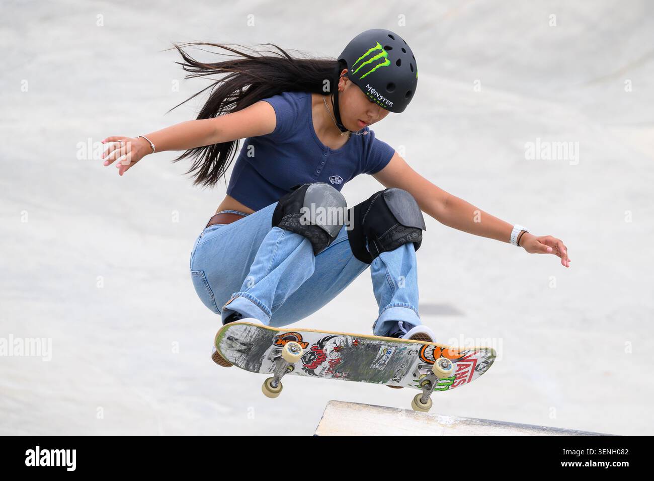 Cocona Hiraki of Japan practices during a training session of the women ...