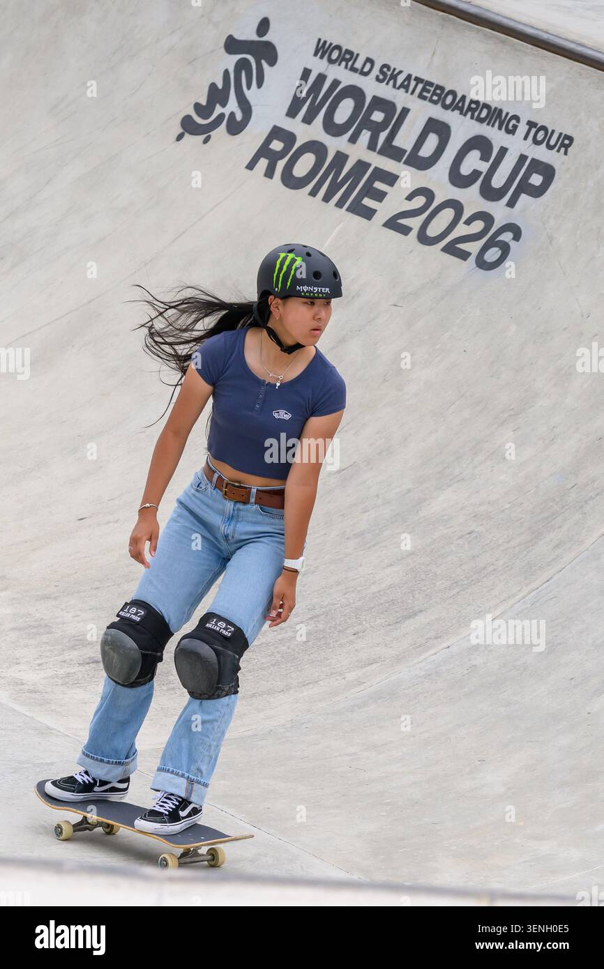 Cocona Hiraki of Japan practices during a training session of the women ...