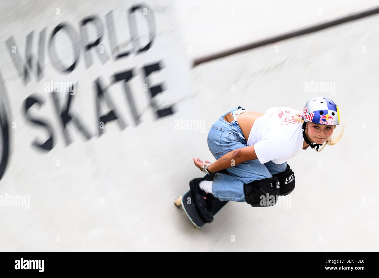 Sky Brown of Great Britain practices during a training session of the ...