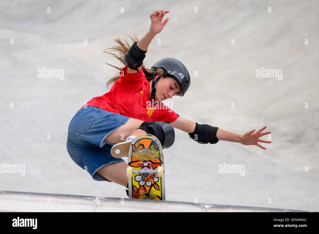 Naia Laso of Spain practices during a training session of the women's ...