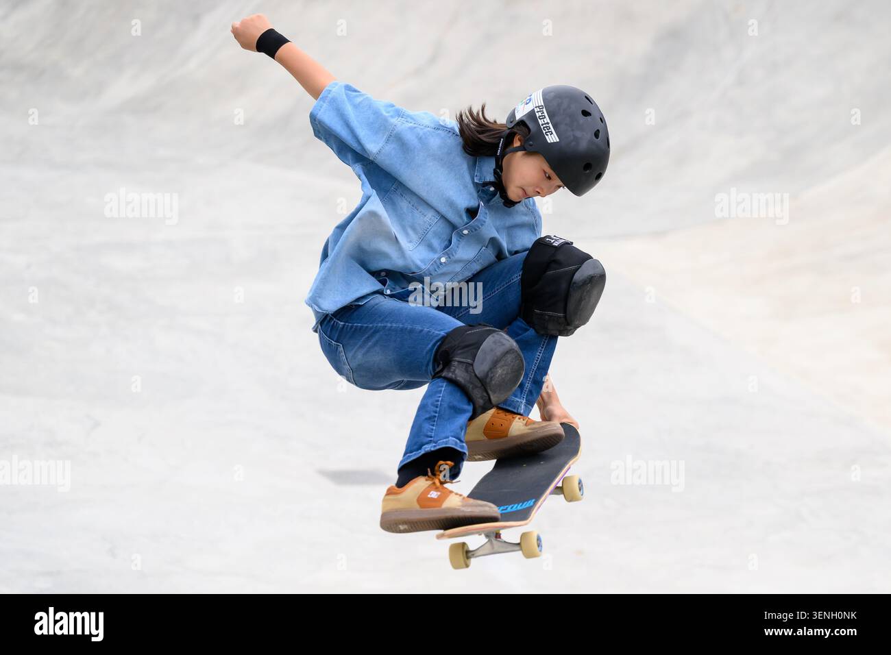 Mizuho Hasegawa of Japan practices during a training session of the ...