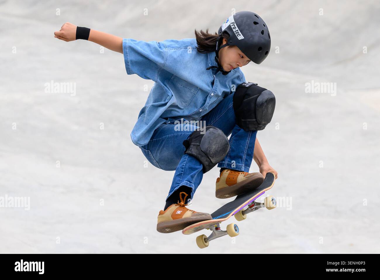 Mizuho Hasegawa of Japan practices during a training session of the ...
