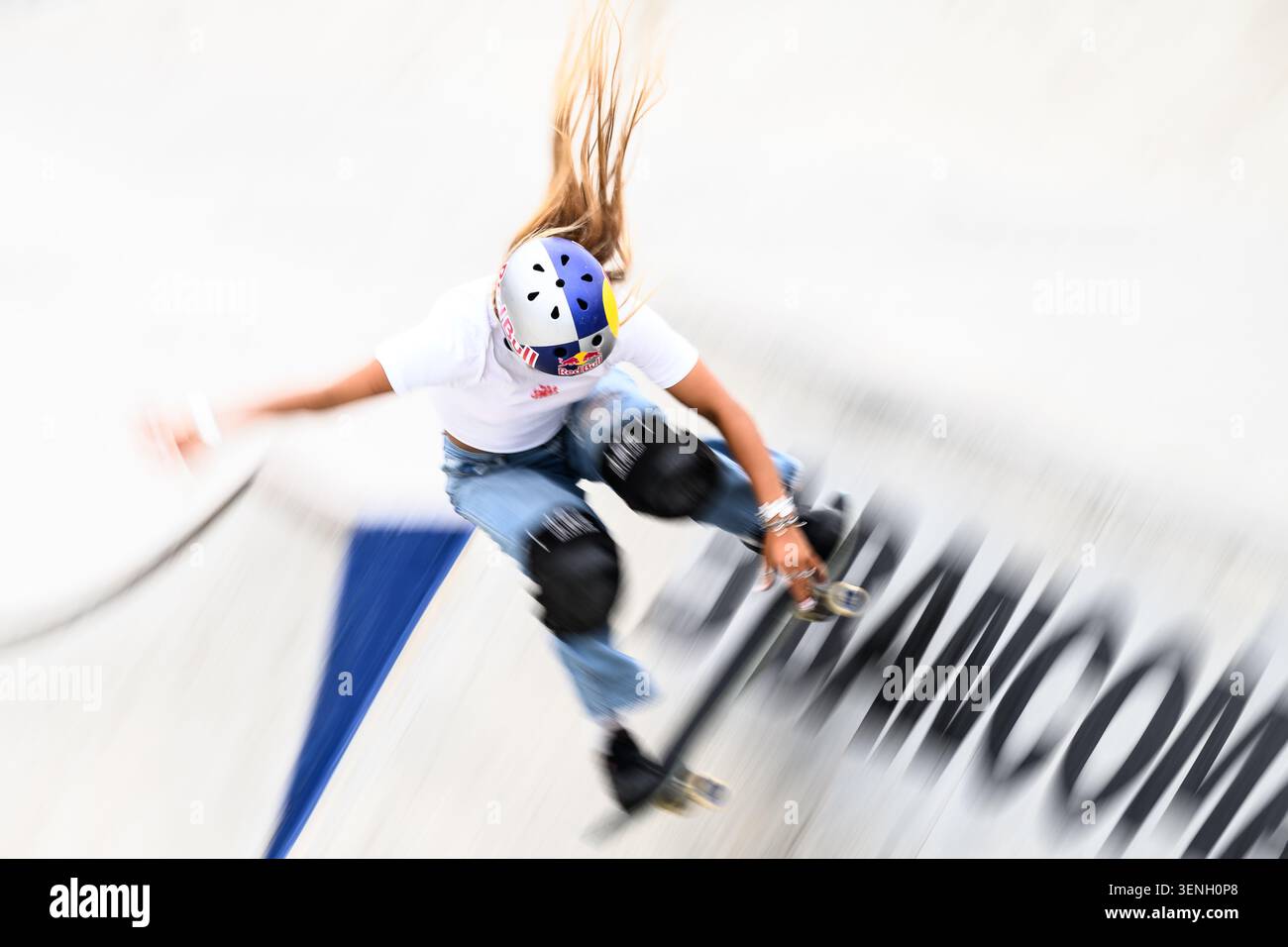 Sky Brown of Great Britain practices during a training session of the ...