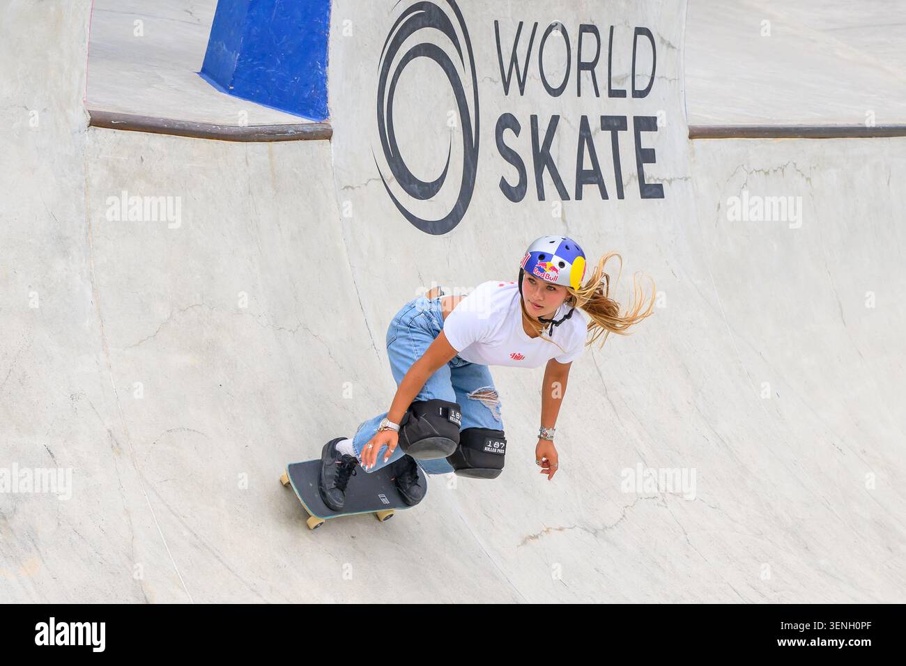 Sky Brown of Great Britain practices during a training session of the ...