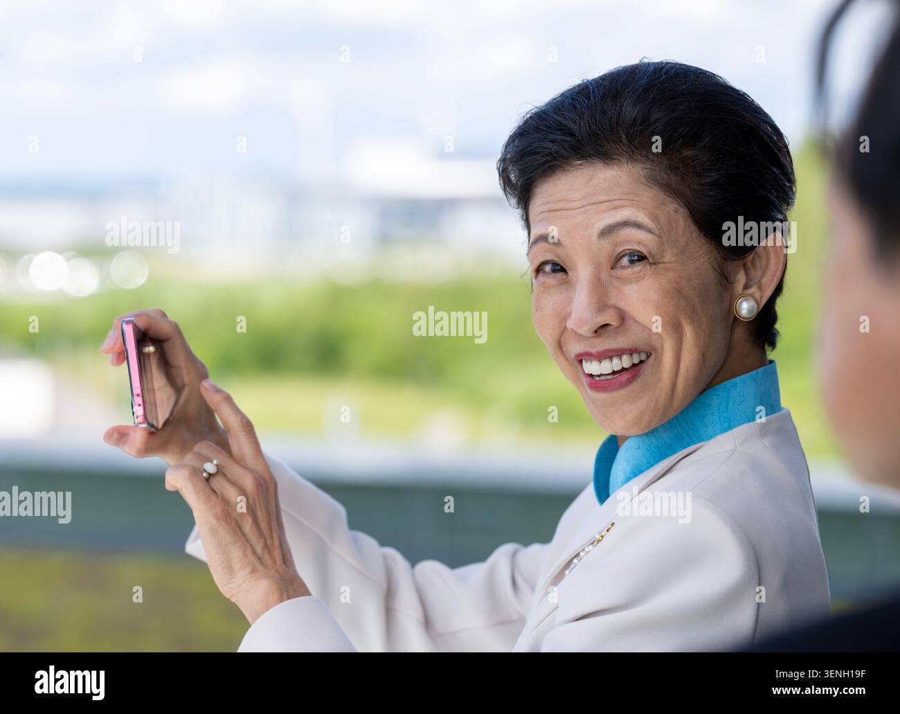 LUND 2026-06-11 Princess Takamado of Japan takes a picture of the ...