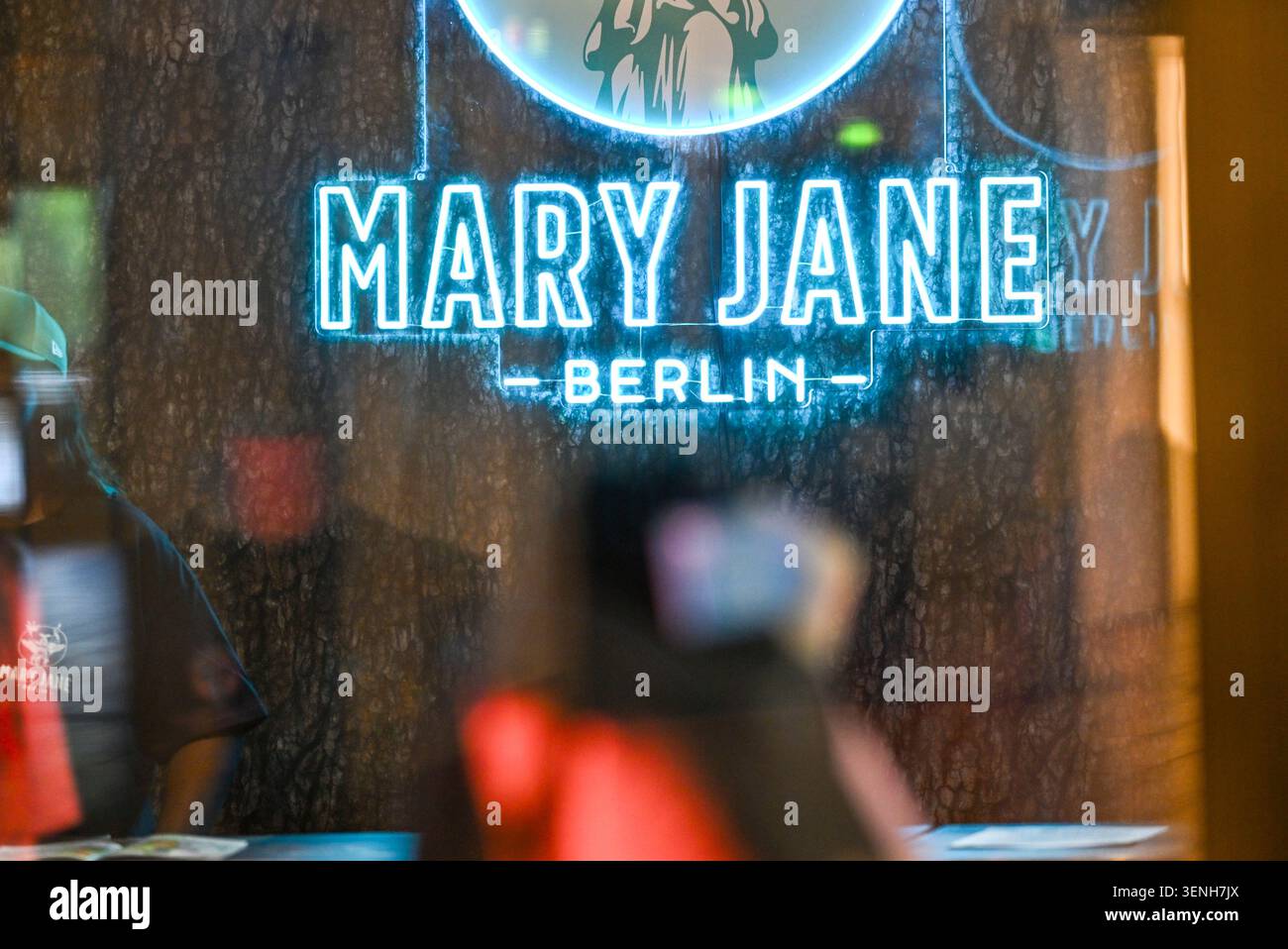 11 June 2026, Berlin: The logo for the "Mary Jane Berlin" cannabis fair ...