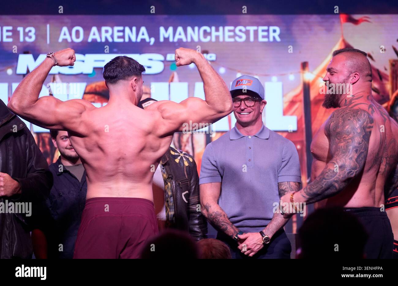 Tommy Fury and Eddie Hall face off during a press conference at New ...