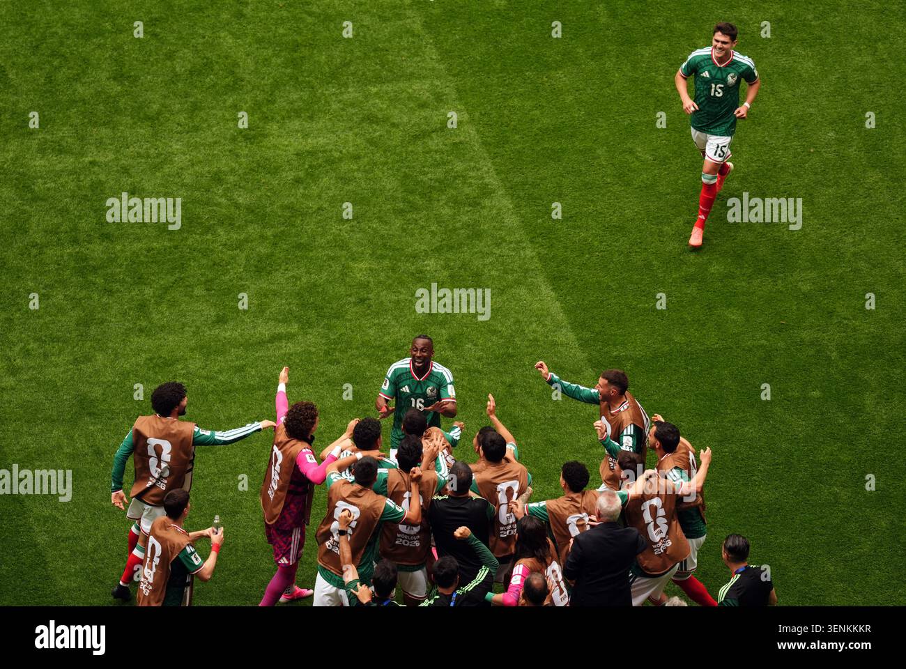 Mexico's Julian Quinones celebrates scoring the opening goal during the ...