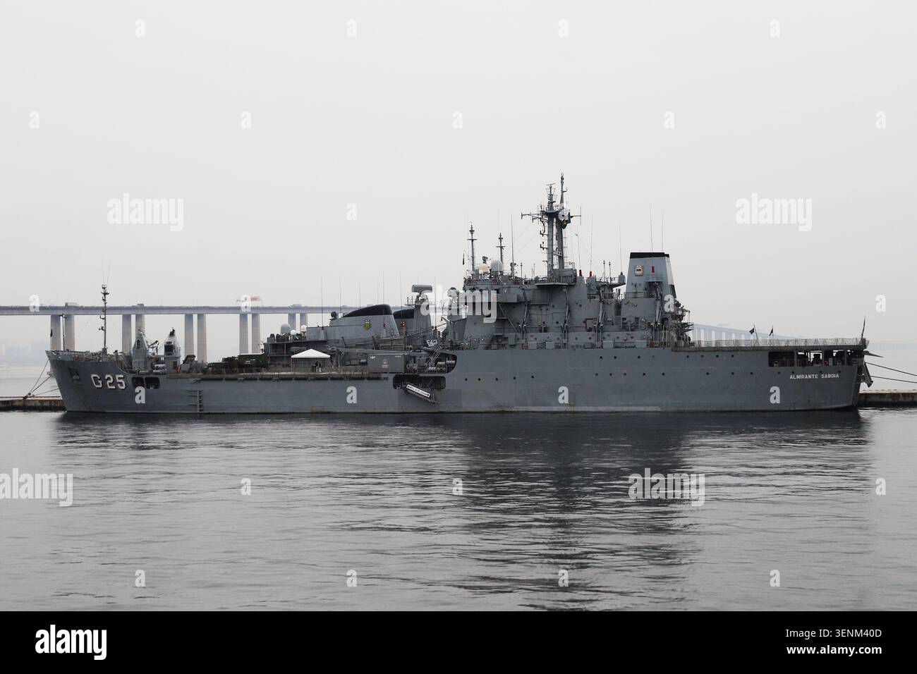 Brazilian Navy landing ship Admiral Saboia G-25 tank, at the Rio de ...