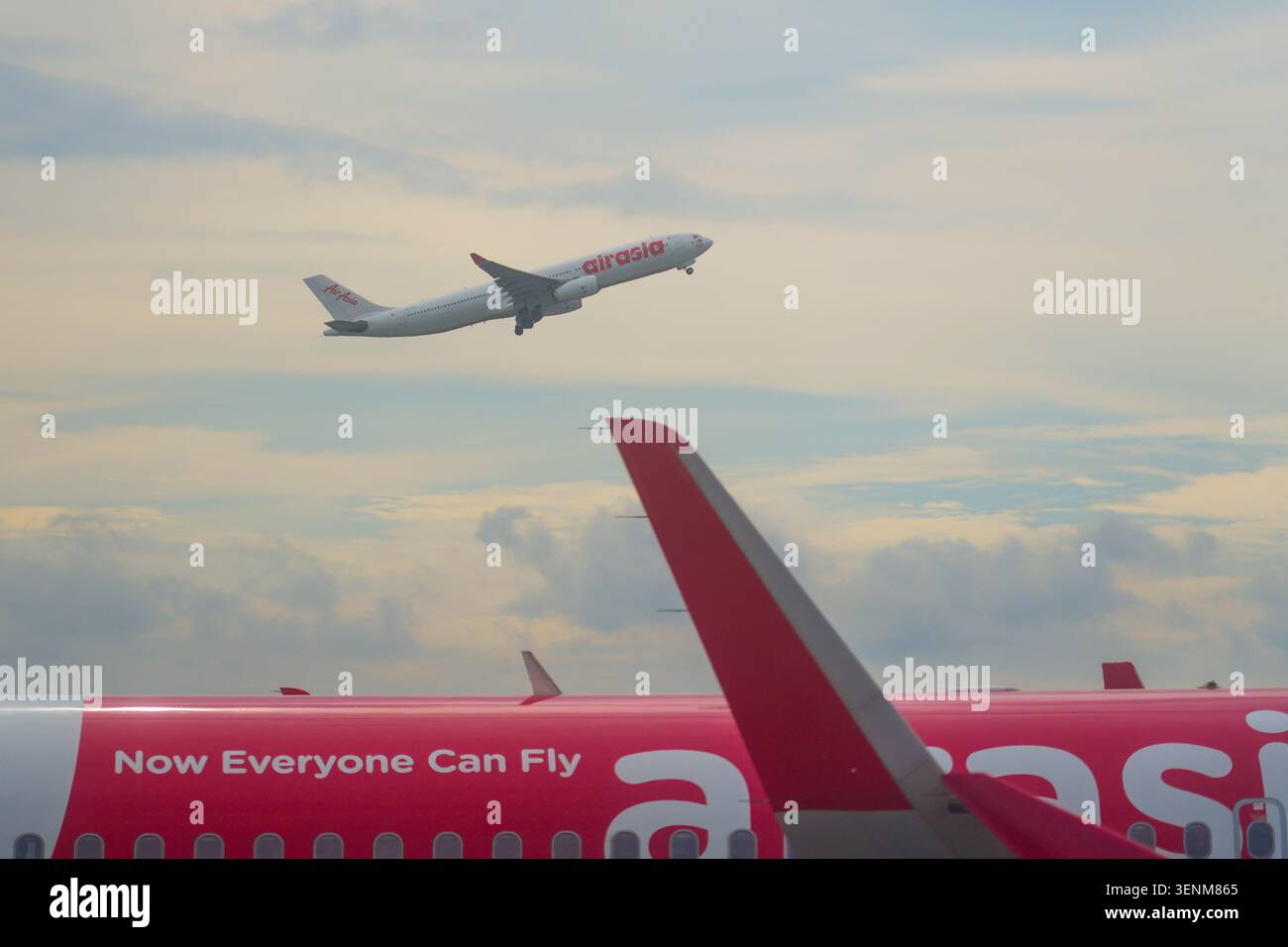 AirAsia Airbus A330 passenger. Suvarnabhumi airport, Malaysia, Kuala ...
