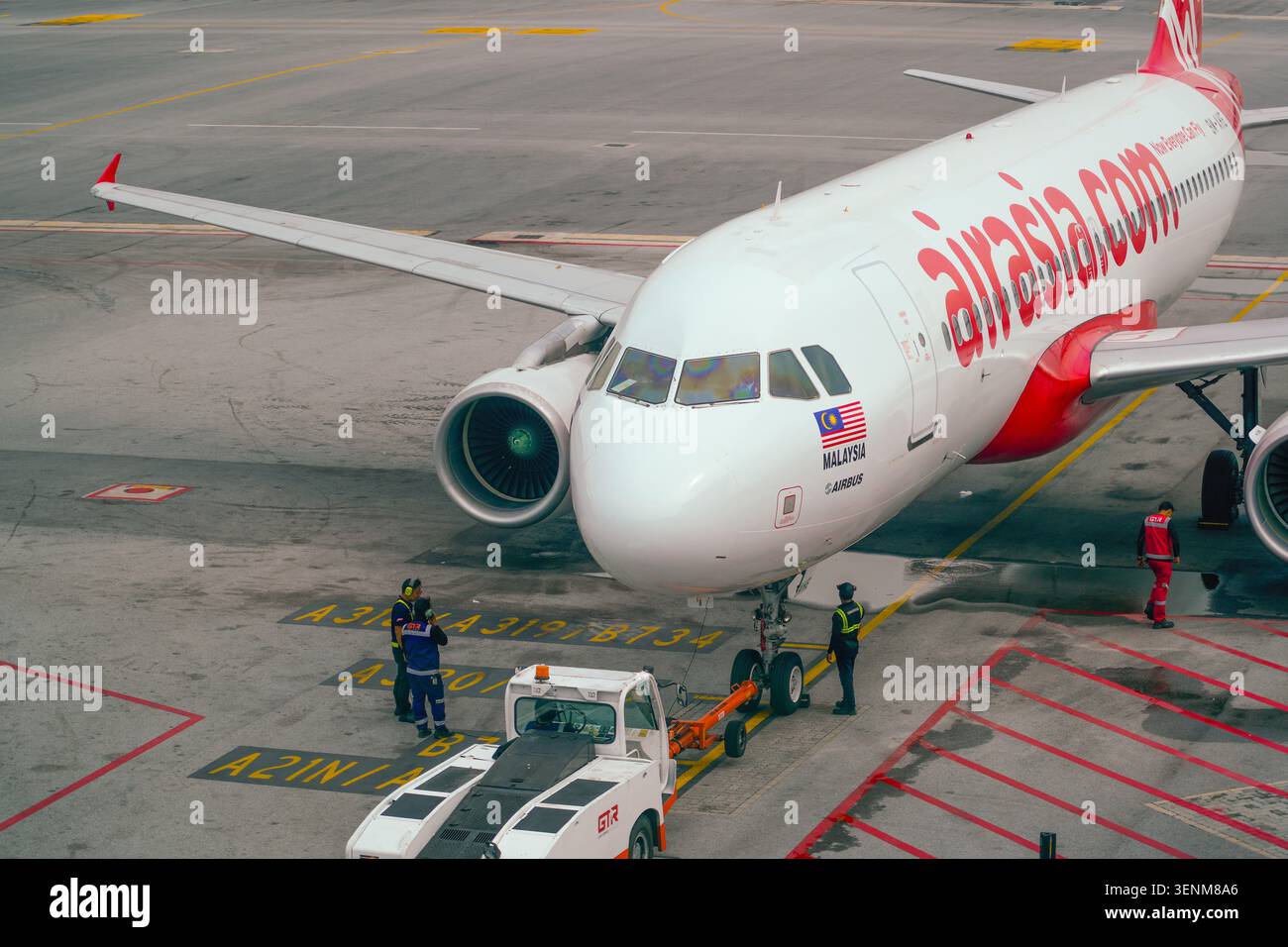 AirAsia Airbus A320 passenger. Suvarnabhumi airport, Malaysia, Kuala ...