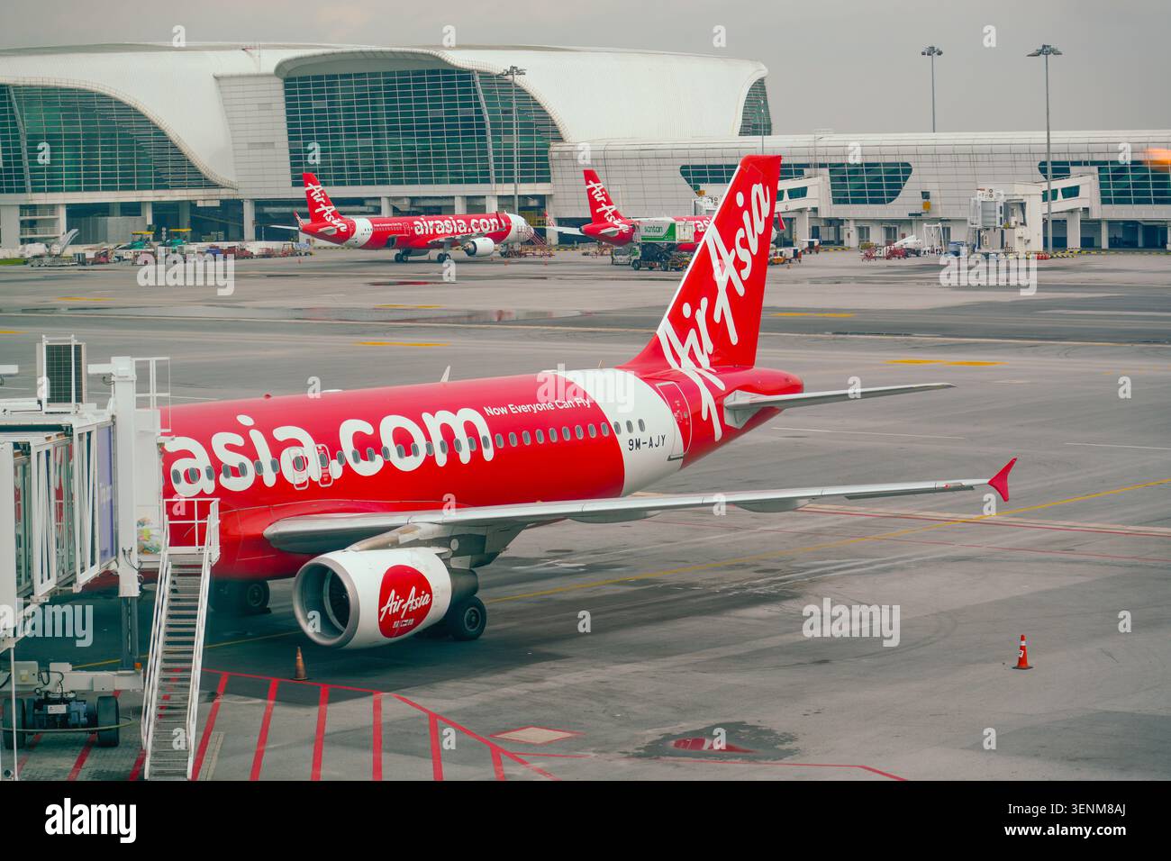 AirAsia Airbus A320 passenger. Suvarnabhumi airport, Malaysia, Kuala ...
