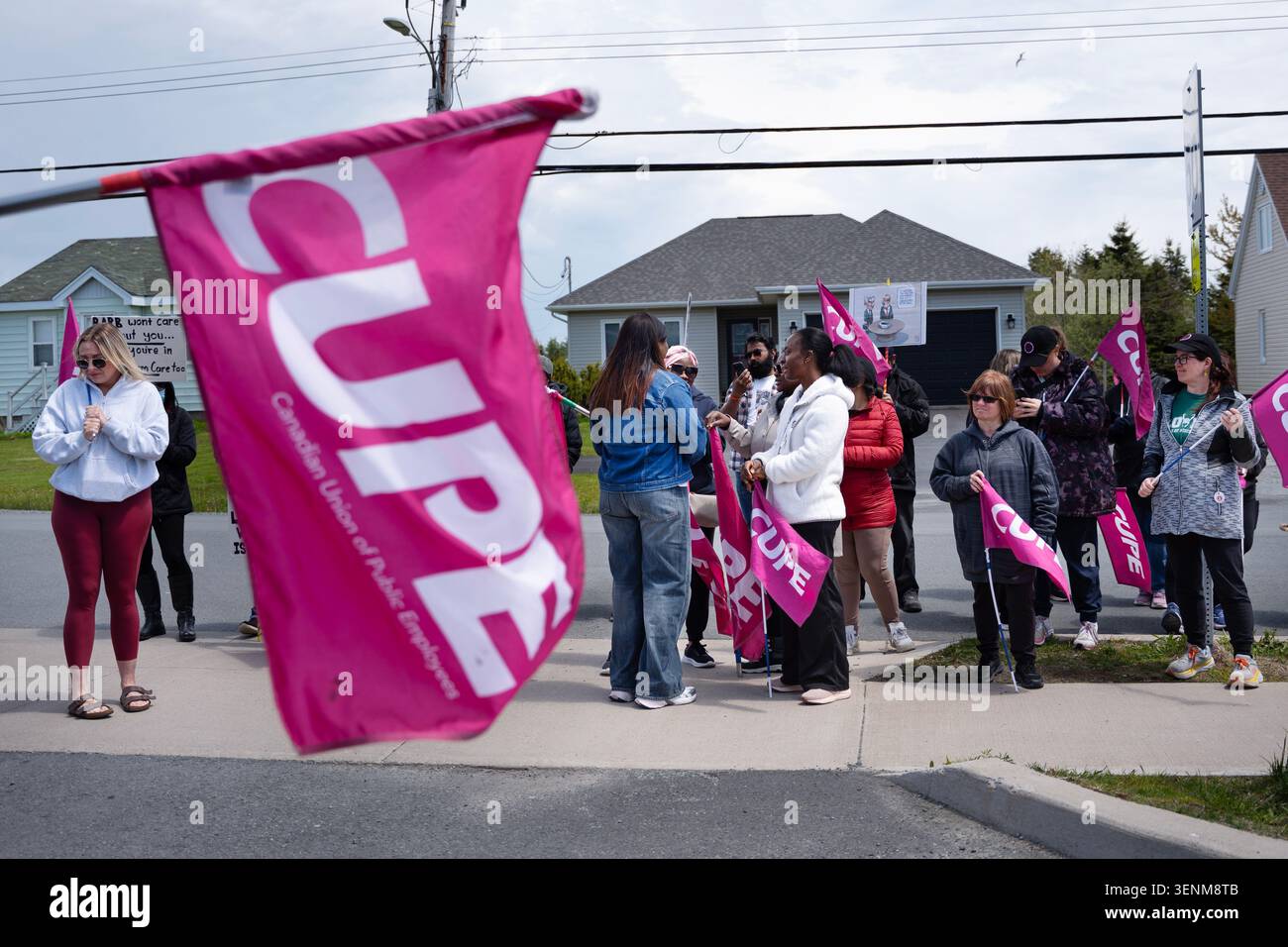 Nova Scotia long-term care workers are seen on a picket line in Eastern ...