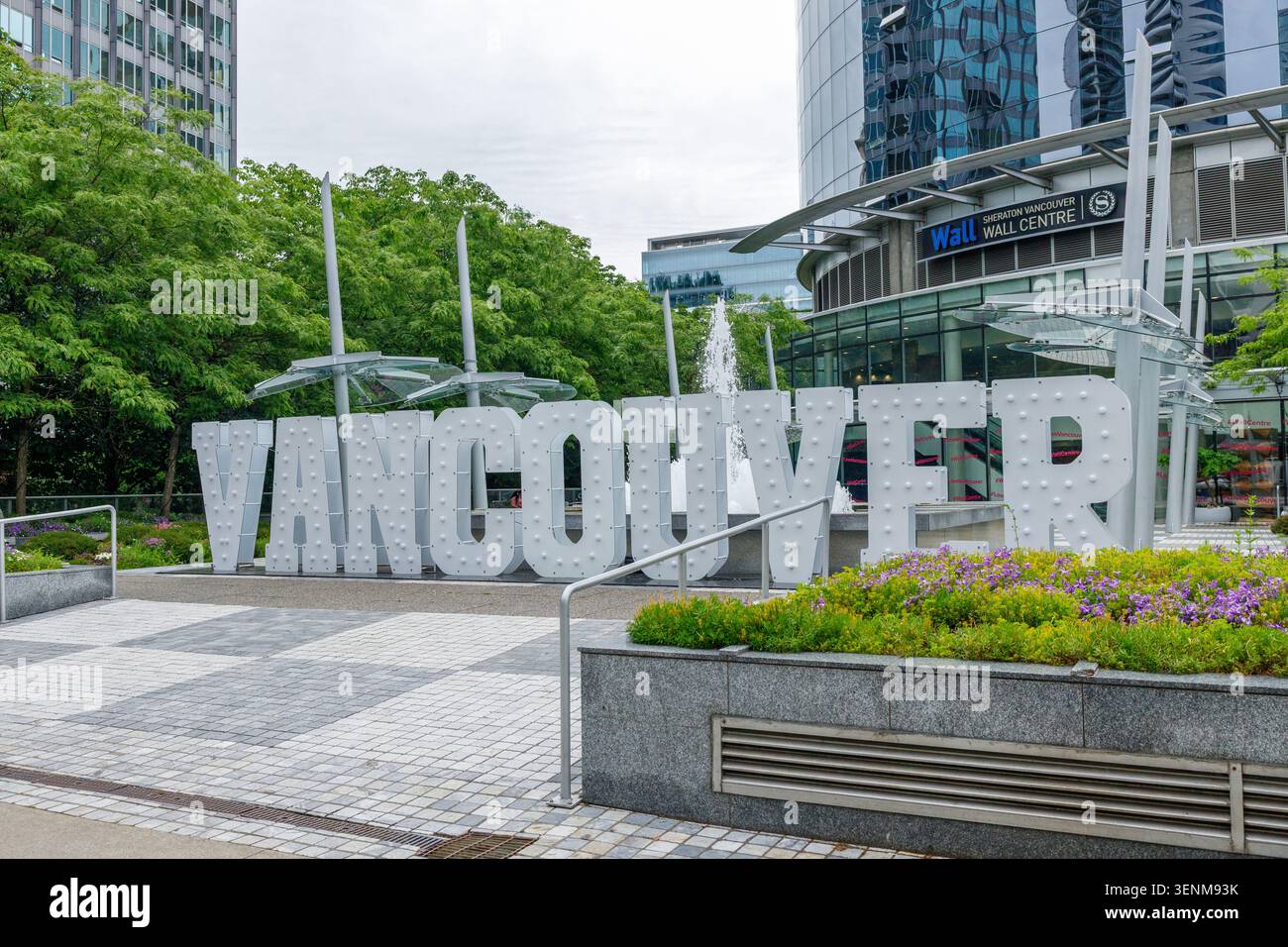 Vancouver, Canada - June 8, 2026: Large white illuminated letters ...