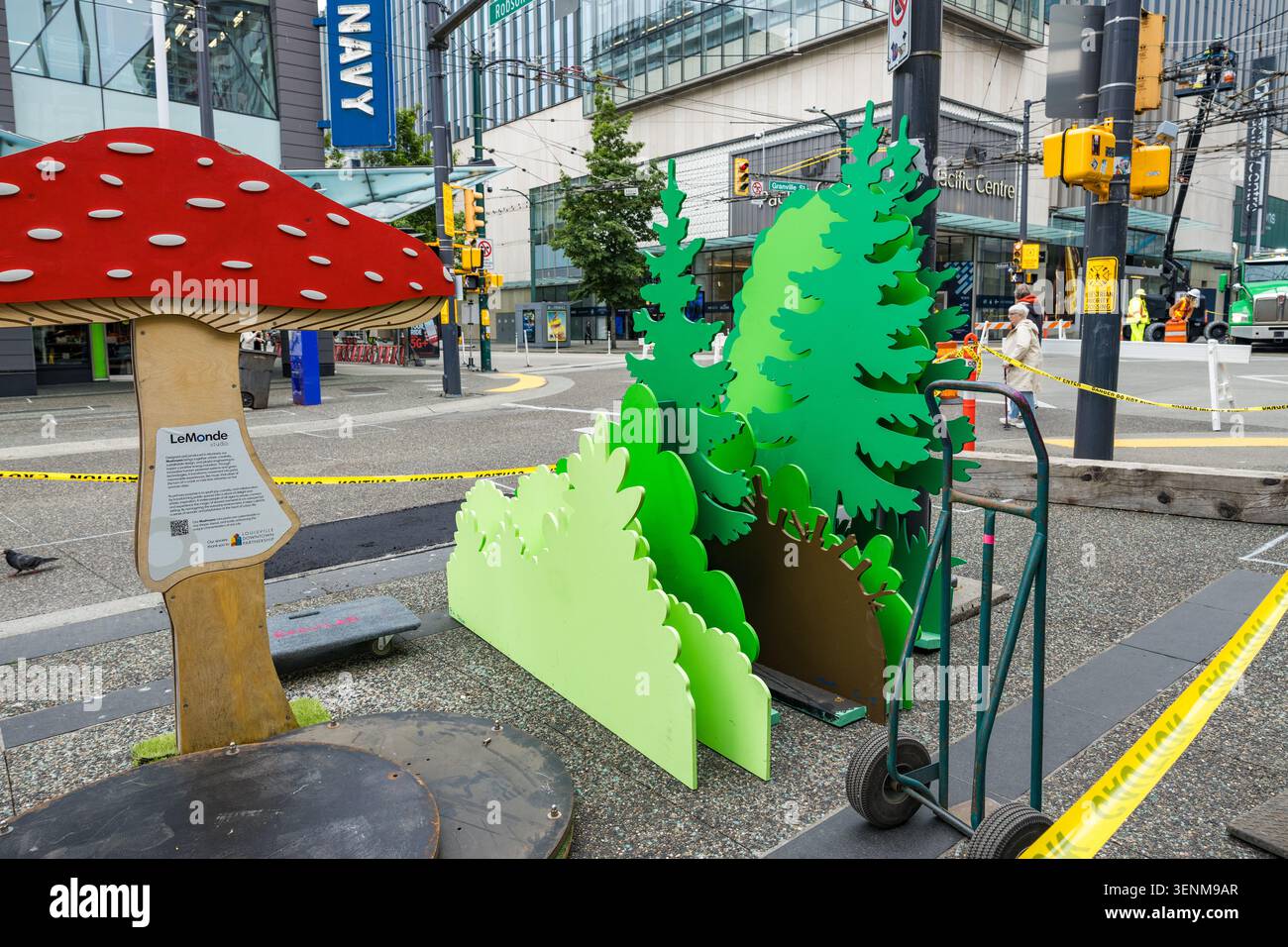 Vancouver, Canada - June 8, 2026: A giant red toadstool mushroom and ...