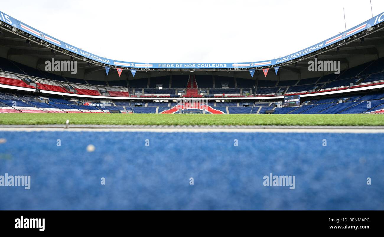 A photo shows Parc des Princes, home ground of Paris Saint-Germain, in ...