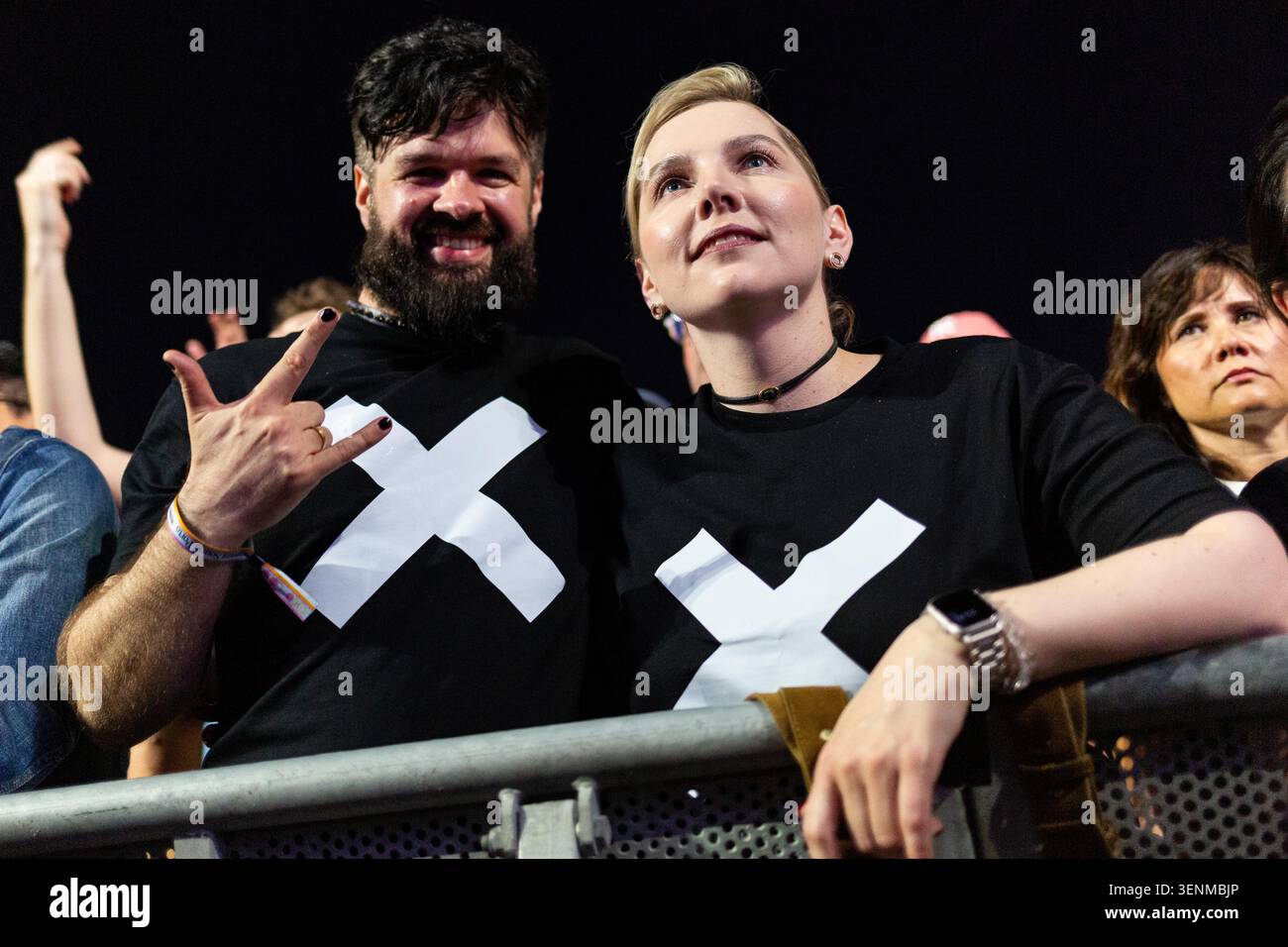 Festival?goers attend the concert during The xx performance at ...
