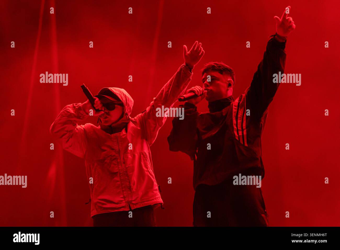 MÛglaÌ Bap and Mo Chara of the Irish hip?hop group Kneecap perform ...