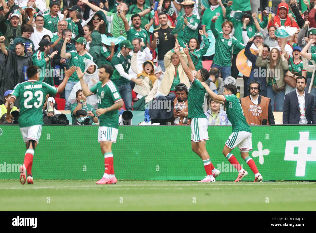 IPA85599953 - Raul Jimenez of Mexico celebrates his goal 2-0 during the ...