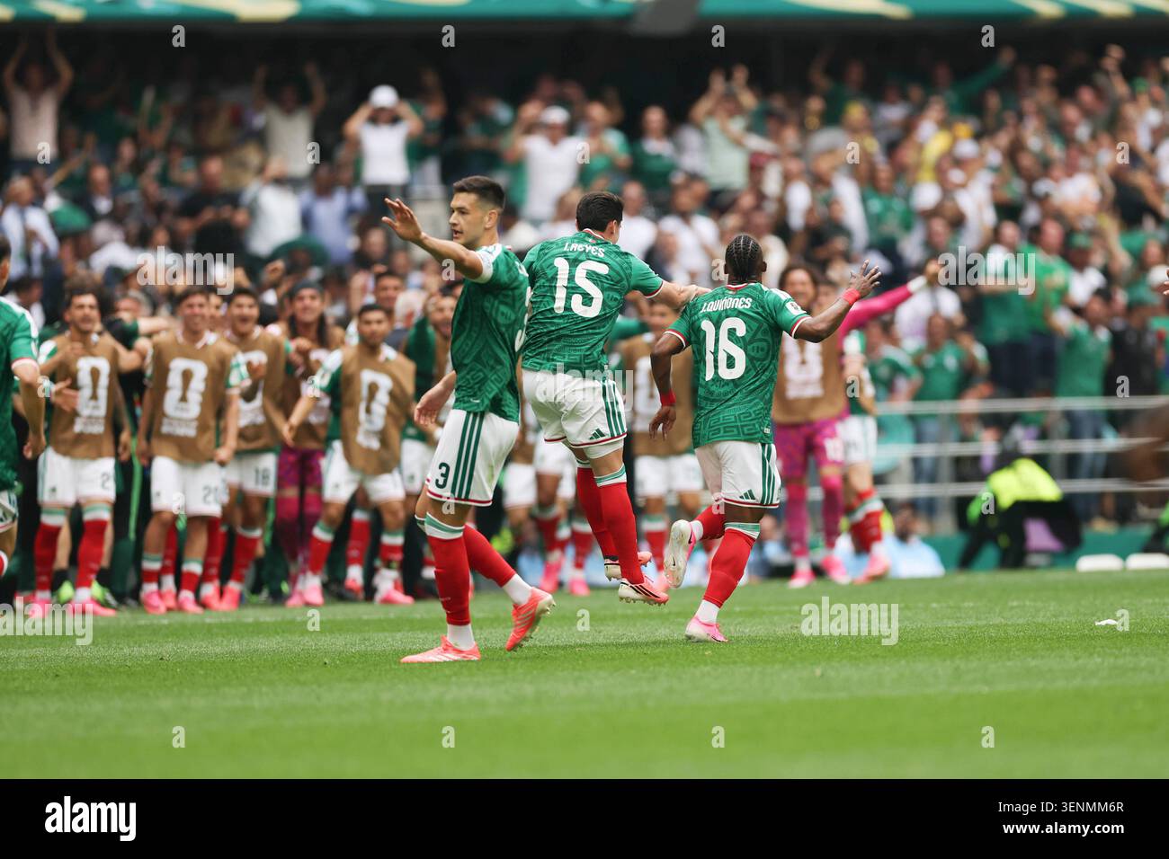 IPA85600074 - Julian Quinones of Mexico celebrates his goal 1-0 with ...