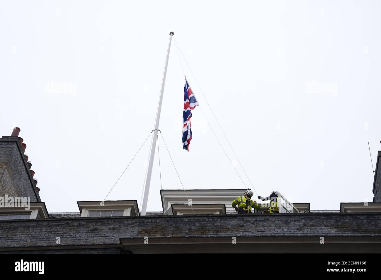 The Union flag is flown above 10 Downing Street, London. Picture date ...