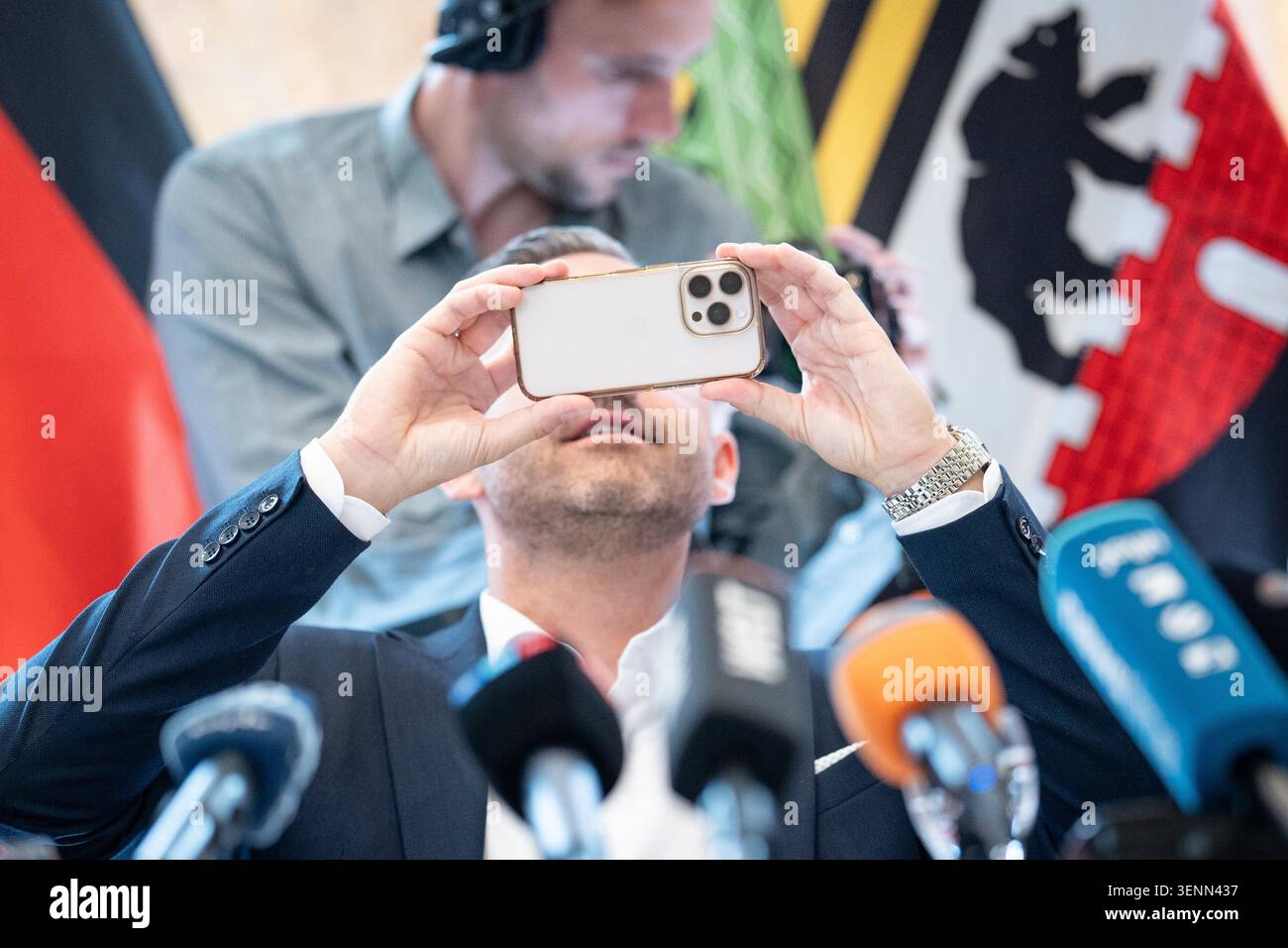 Ulrich Siegmund, leading candidate for the upcoming state election ...