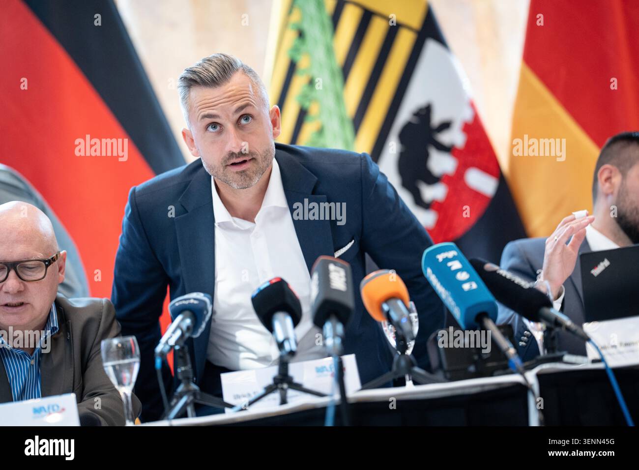 Ulrich Siegmund, lead candidate for the upcoming state election during ...