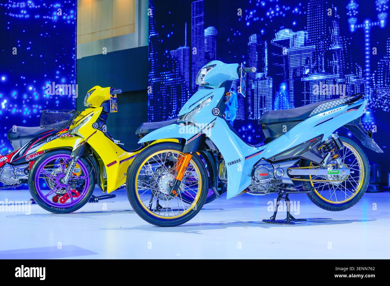 Yamaha Finn bike on display at The 45 Bangkok International Motor Show ...