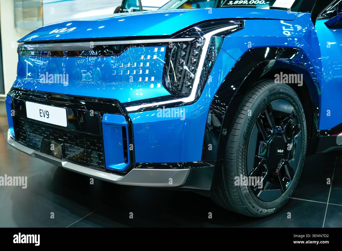 New blue electric Kia EV9 GT-Line AWD, South Korean. Thailand, Bangkok ...