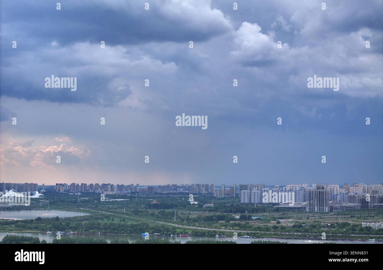 Dark clouds gather over Songpu Bridge and Alejin Island National ...