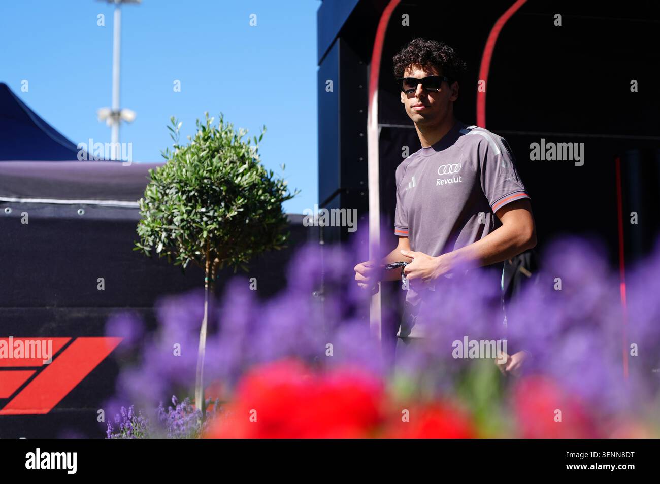 Audi's Gabriel Bortoleto ahead of FP1 at the Circuit de Barcelona ...