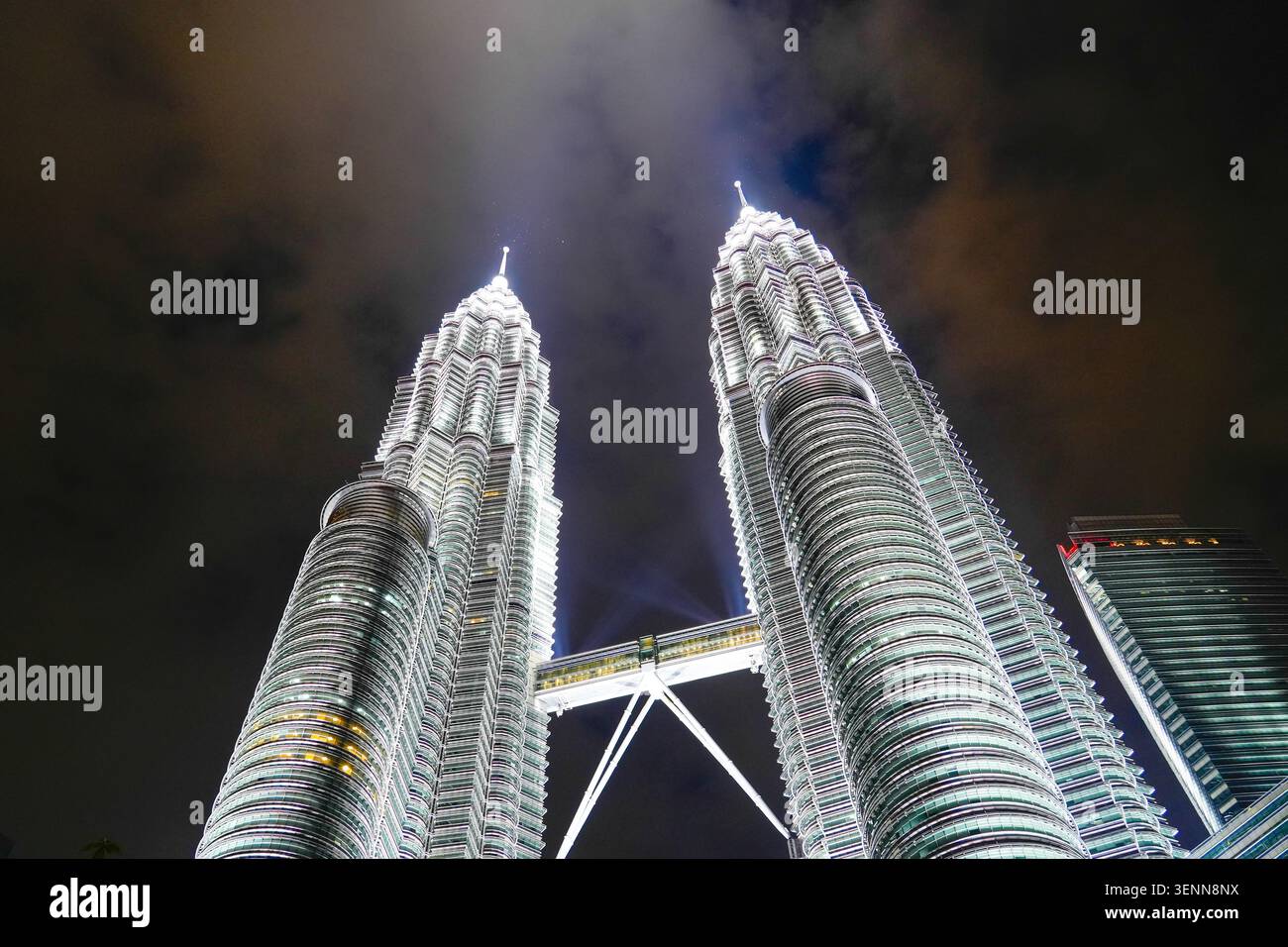 Petronas Twin Towers shot at night in the capital of Malaysia, Kuala ...