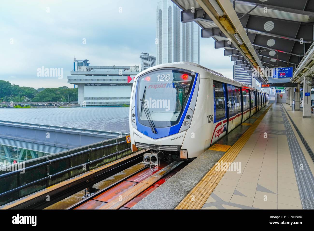 Light Rail Transport LRT track of Rapid KL. Malaysia, Kuala Lumpur. 02 ...
