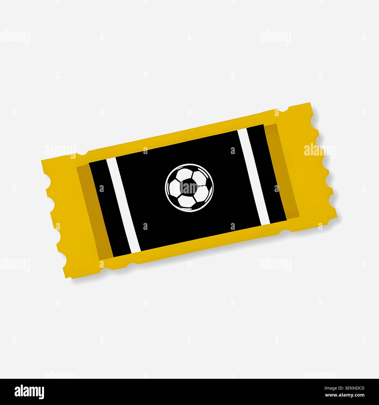 Football ticket mockup, soccer event pass ticket vector design Football ...