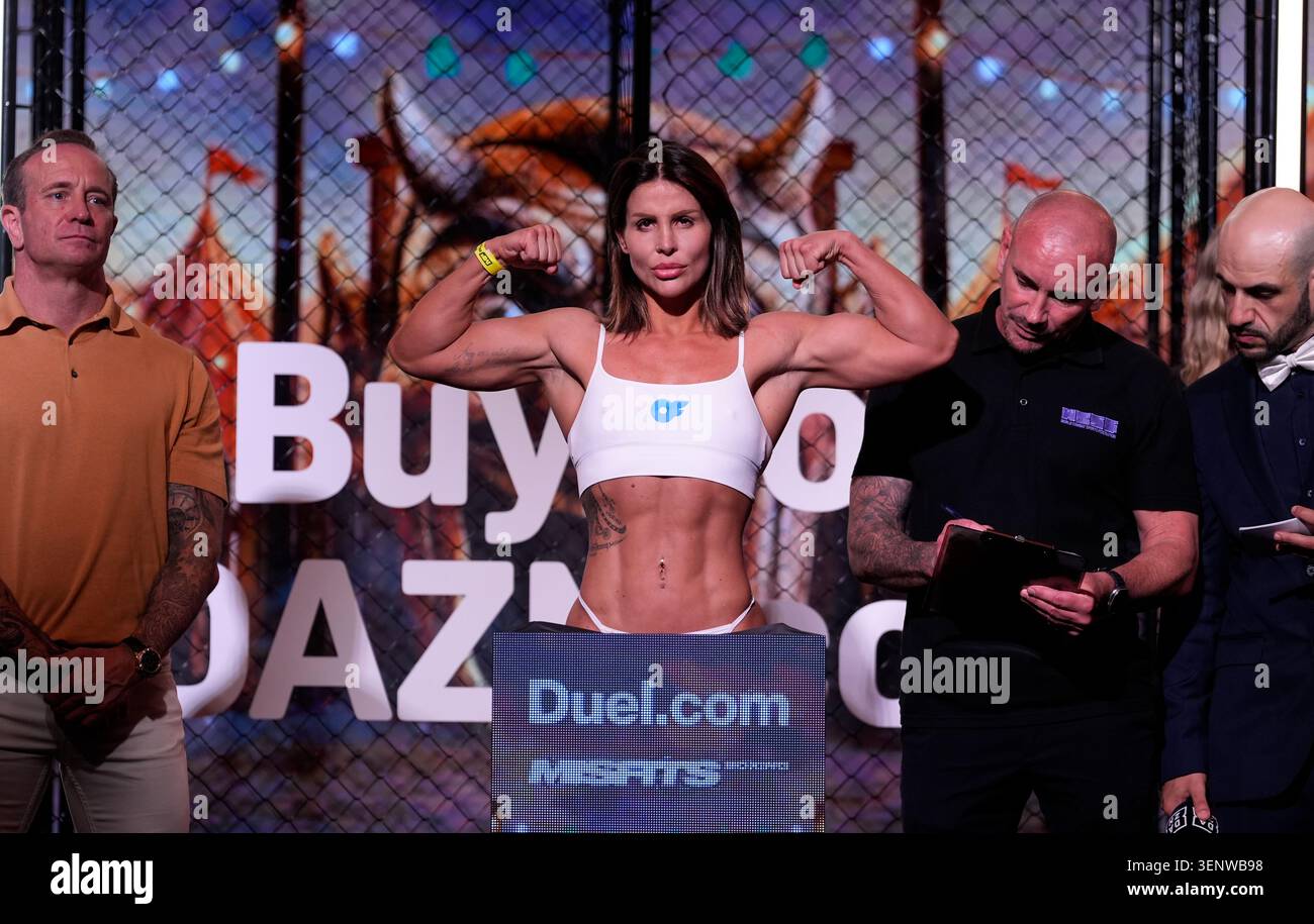 Sheena Bathory during a weigh-in at the AO Arena, Manchester. Picture ...