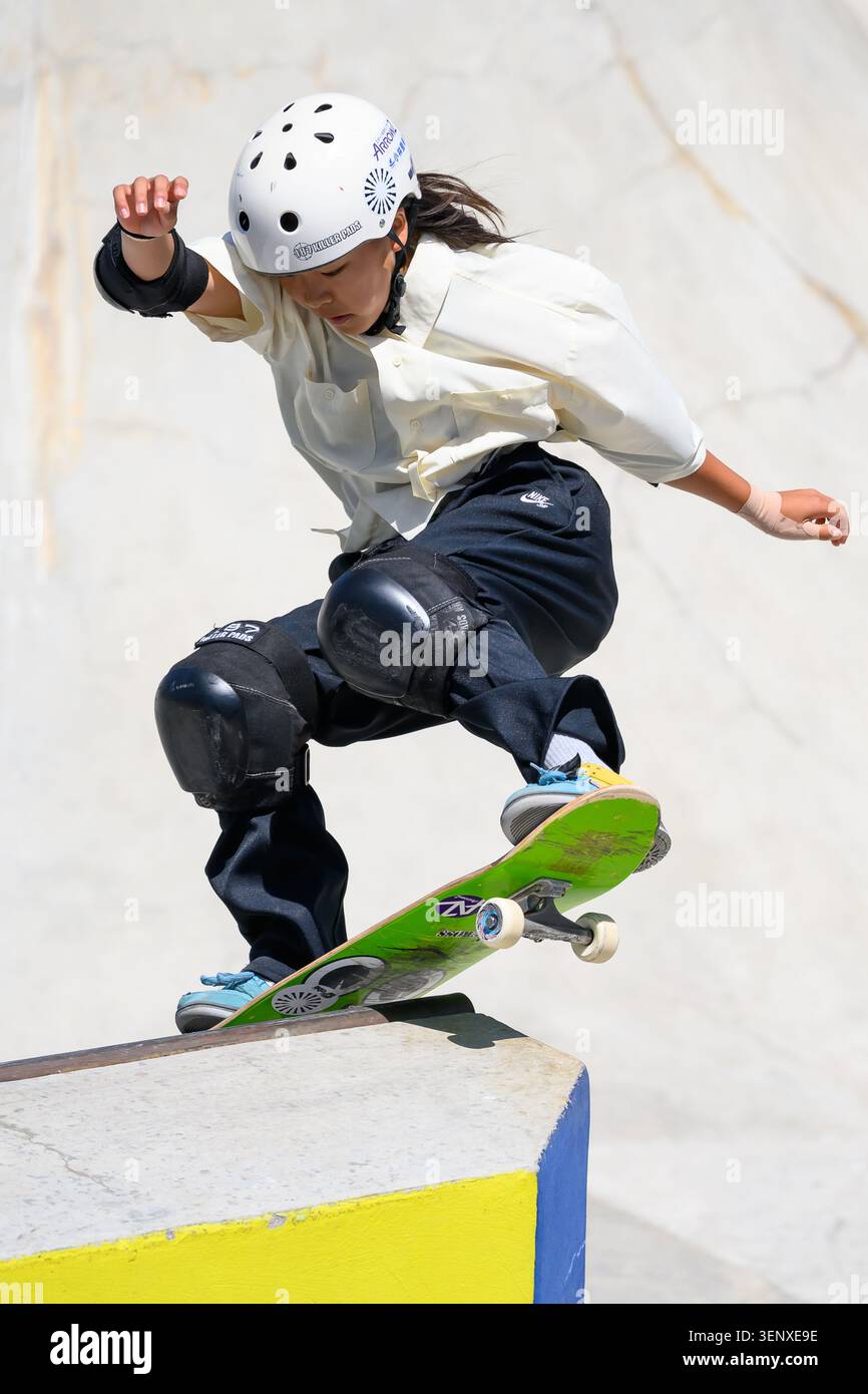 Hikari Satake of Japan competes in the quarter finals of the women's ...