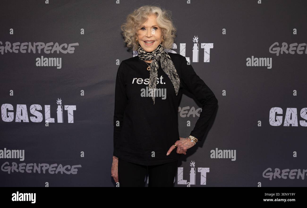 Jane Fonda attends the premiere of "Gaslit" at the IFC Center on Friday ...