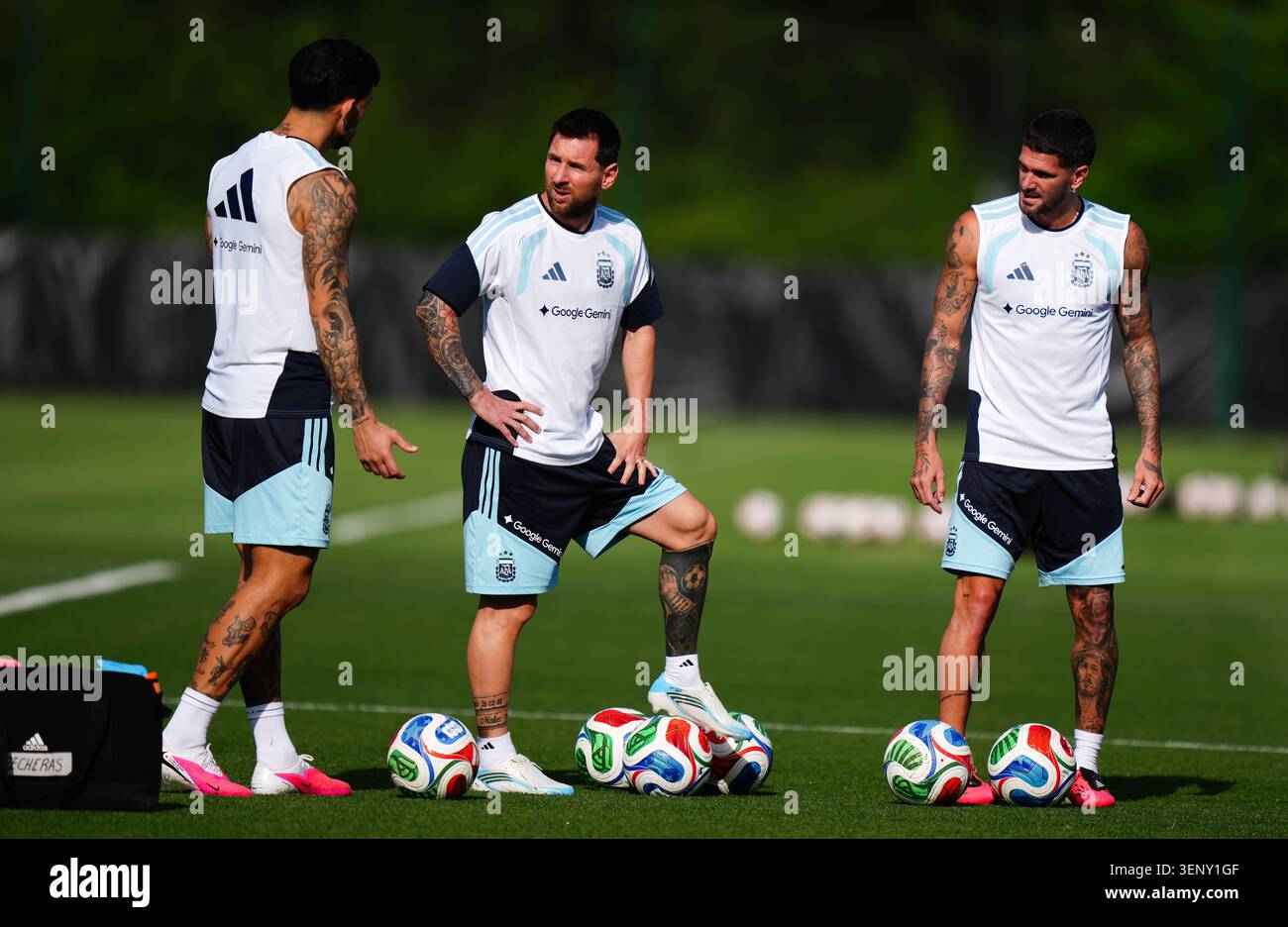 Argentina's Lionel Messi during a training session at the Sporting KC ...