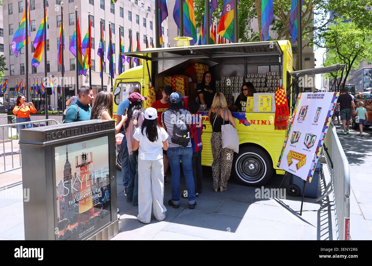 Panini stickers truck at the Rockefeller Center during the World Cup ...
