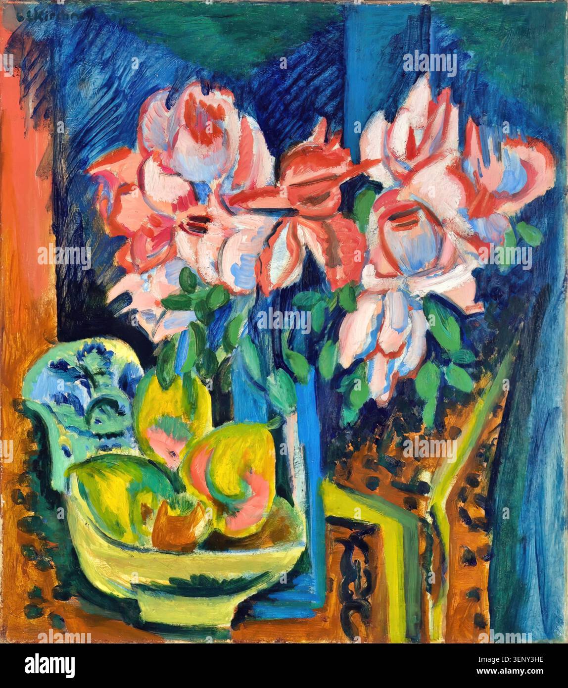 Ernst Ludwig Kirchner, Pink Roses, (Rosa Rosen), 1918 Stock Photo - Alamy