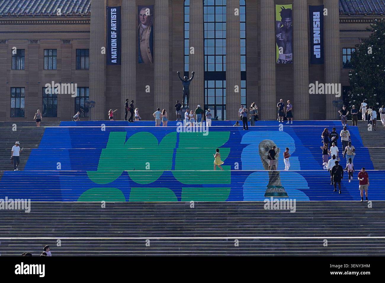 People walk at the Rocky Steps during the 2026 FIFA World Cup in ...