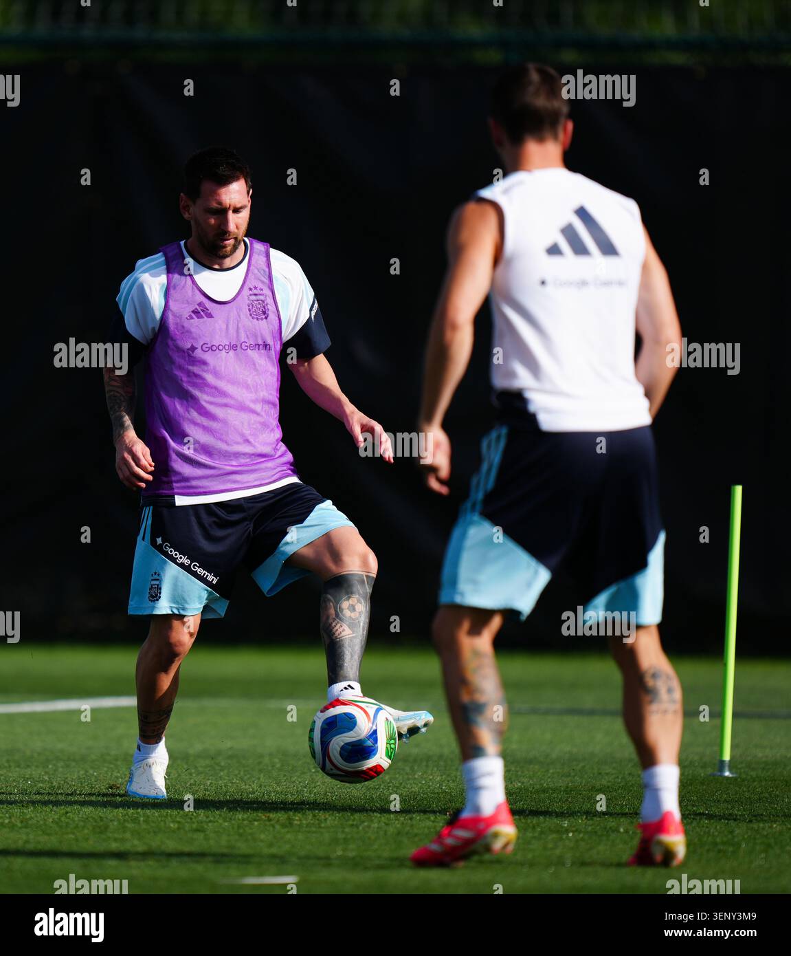 Argentina's Lionel Messi during a training session at the Sporting KC ...