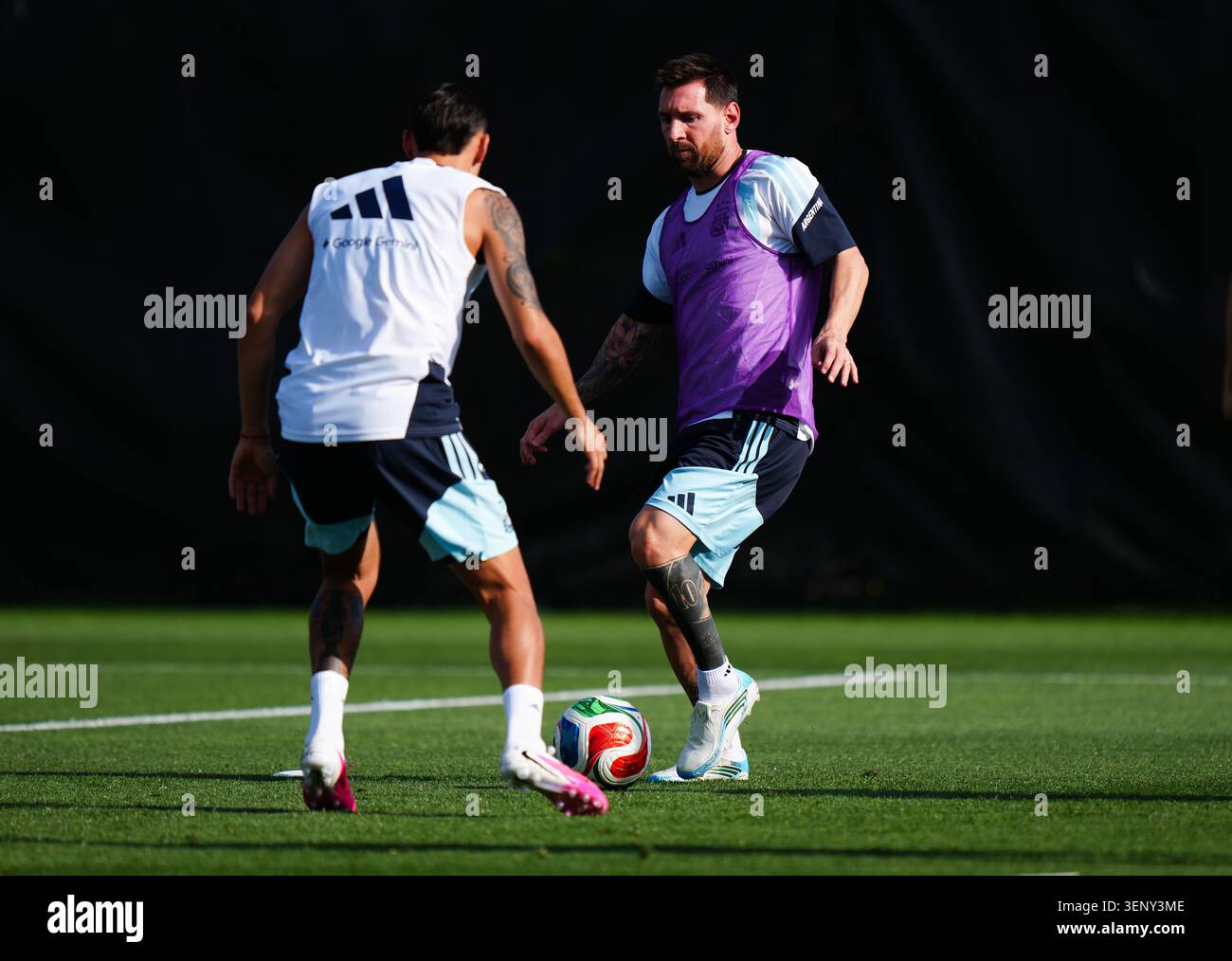 Argentina's Lionel Messi during a training session at the Sporting KC ...