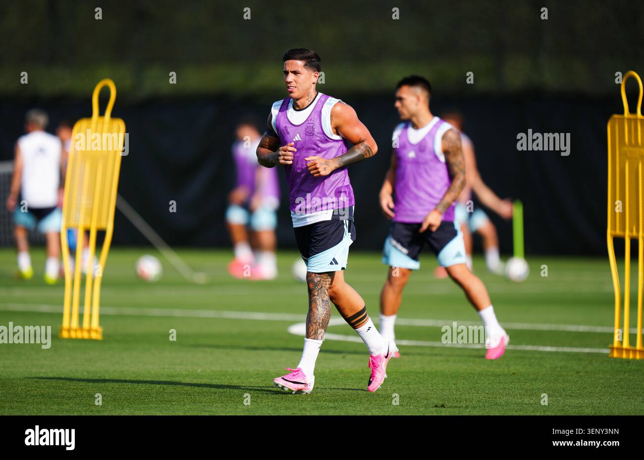 Argentina's Enzo Fernandez during a training session at the Sporting KC ...