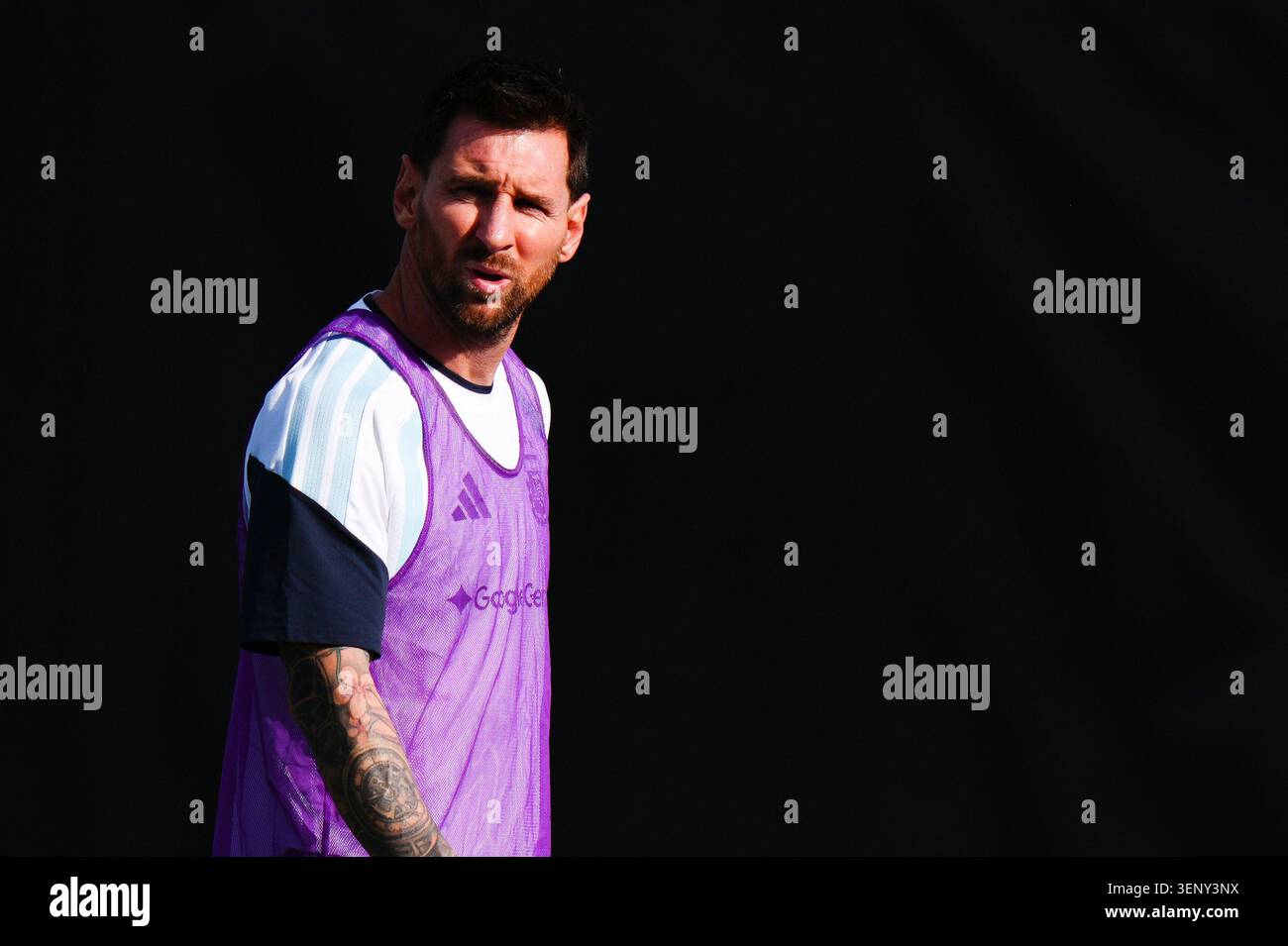 Argentina's Lionel Messi during a training session at the Sporting KC ...