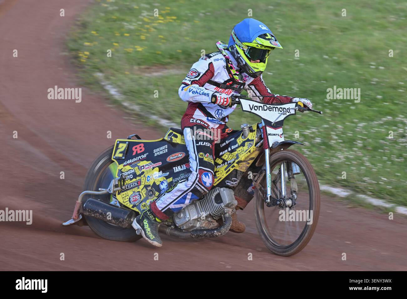 Ace Piper of Redcar Bears comes in last during Heat 1 of the Maxicab KO ...