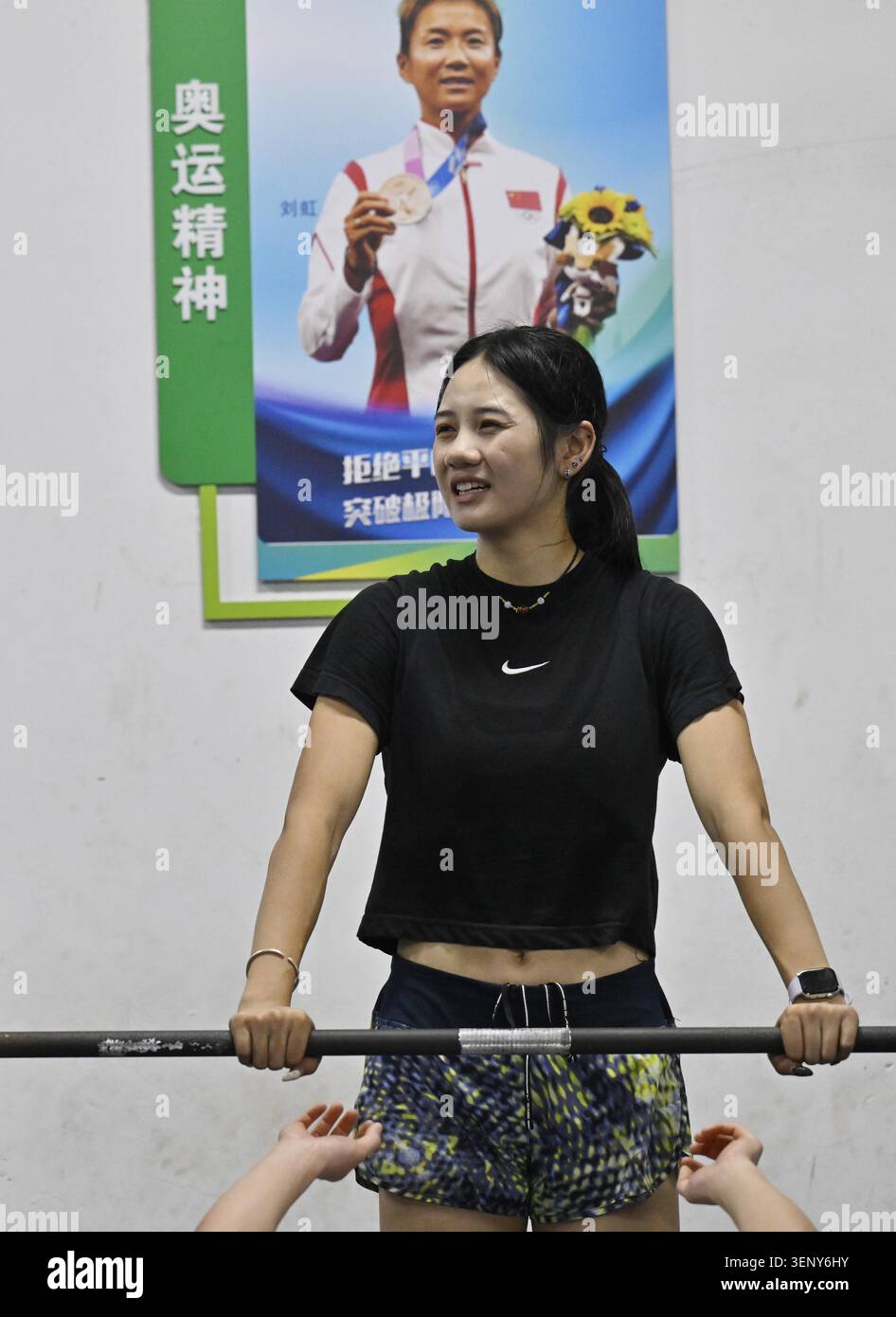 Zhang Keyi, a 16-year-old hurdler from Jiangxi, trains at the Jiangxi ...