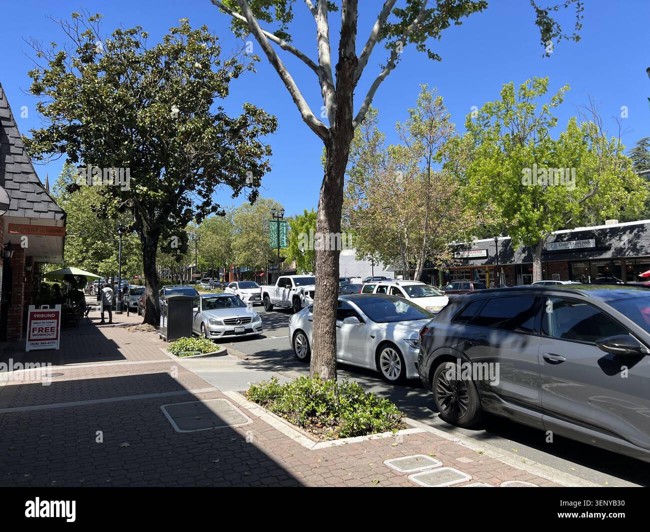 Downtown Lafayette, California on a sunny day, May 8, 2026. (Photo by ...