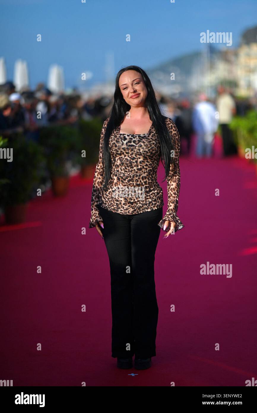 Eva Huault attend the red carpet during Day Three of the 40th Cabourg ...