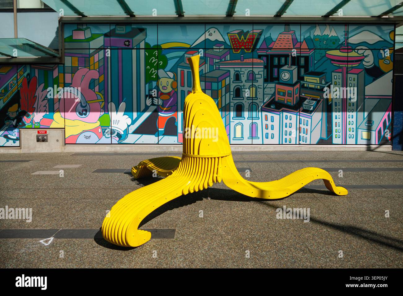 A banana peel public art exhibit along Granville Street at a FIFA Fan ...
